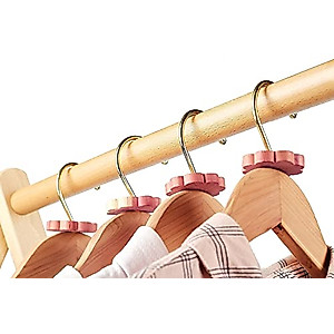 Langxinese 50 Pk, 2" Cedar Rings for Hangers, 1" Cedar Loves for Closets, Cedar Blocks for Clothes Storage, Closet Freshener, Aromatic Red Ceder, Cedar Flower Shape Rings