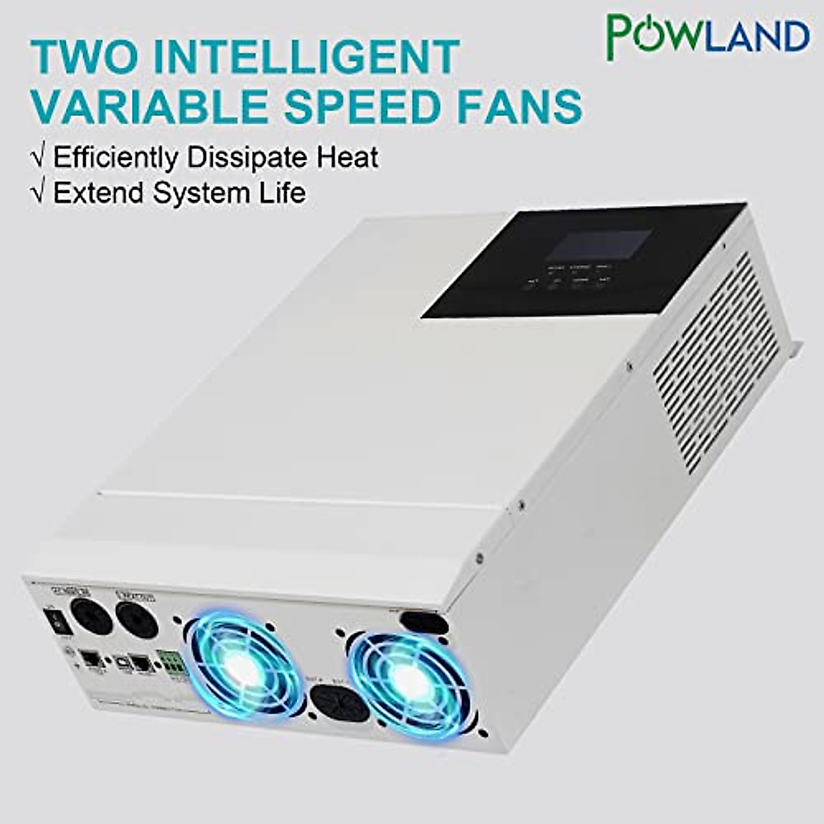 POWLAND 5000W Solar Inverter Charger, Max 500V PV Input, 110V 120V AC Off-Grid Inverter, Pure Sine Wave, Built-in 80A MPPT Charge Controller, for 48V Lead Acid or Lithium Battery