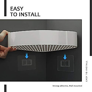 FOBBHOME Adhesive Corner Shelf Bathroom Shower Caddies Organizer Shower Corner Shelf Bathroom Shelf Drilling Wall Mount Storage Rack