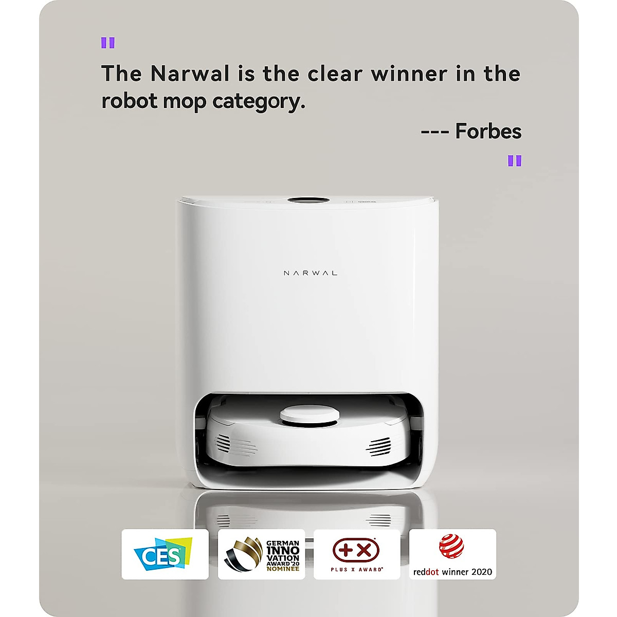 NARWAL T10 Mop Robot, 4-in-1 Robot Vacuum and Mop with Self Cleaning Station, Self Washing and Drying Robot Mop with LiDAR Navigation, Smart Mapping, 2 Suction Mode for Hard Floor and Pet Hair, White