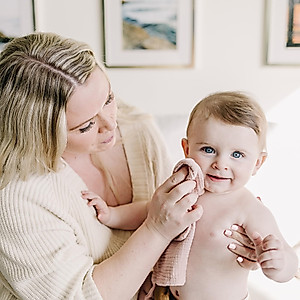 Konssy 6 Pack Baby Muslin Washcloths for Unisex 100% Cotton Wash Cloth Set for Baby Face Body Comfy and Soft for Newborn Infants Kids Girls and Boys