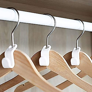 Clothes Hanger Connector Hooks, 12PCS Cascading Clothes Hangers for Heavy Duty Space Saving Cascading Connection Hooks for Clothes Closet White
