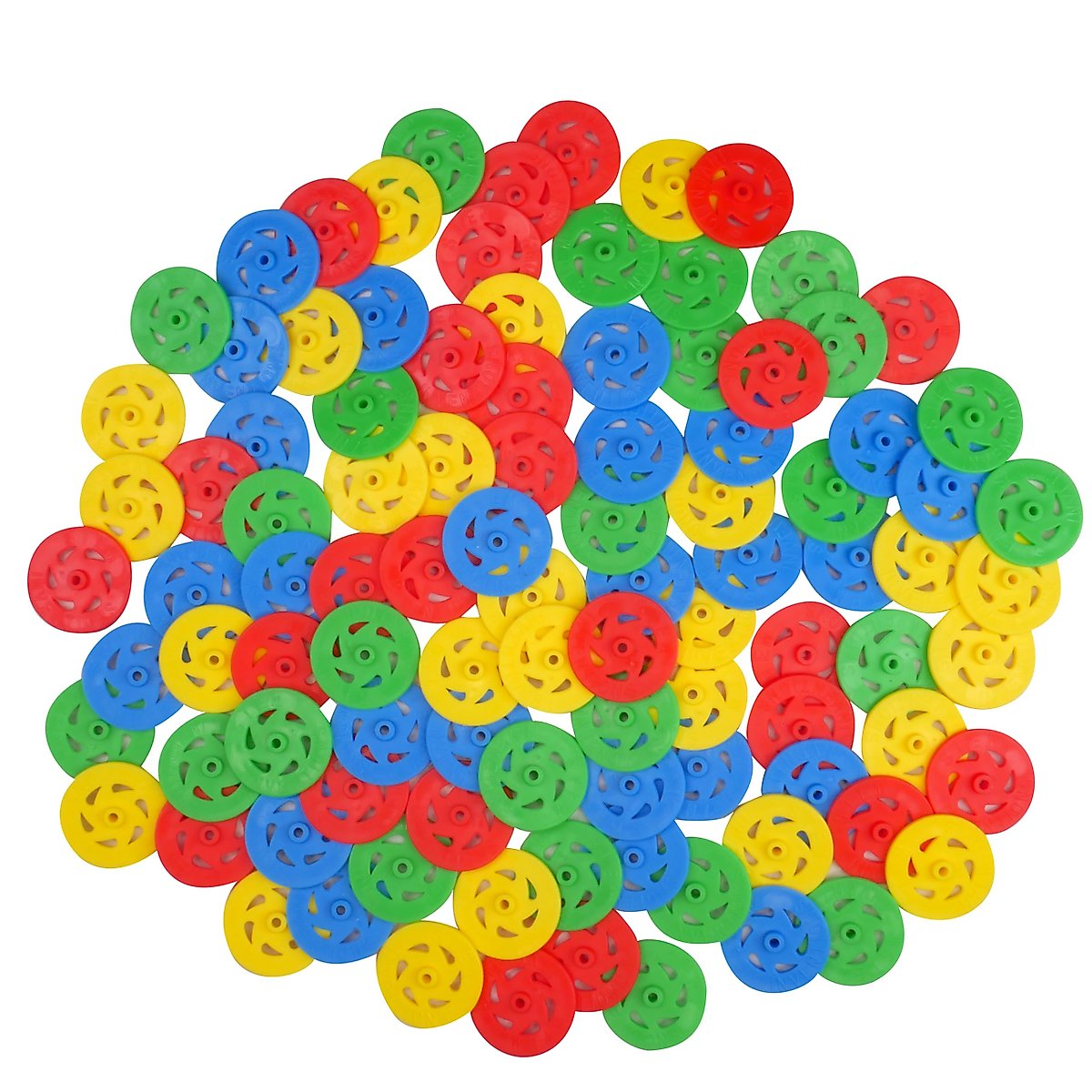 You Make Plastic Project Wheels with 1/8" Hole - Pack of 100 pcs - Designed for Science and Engineering Car Projects