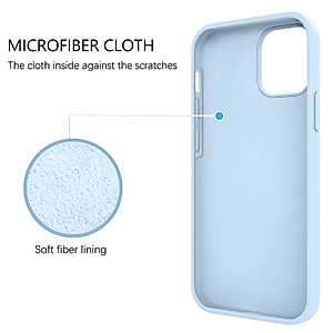 GUAGUA Compatible with iPhone 13 Case 6.1 Inch Liquid Silicone Soft Gel Rubber Slim Thin Microfiber Lining Cushion Texture Cover Shockproof Protective Phone Case for iPhone 13, Light Blue
