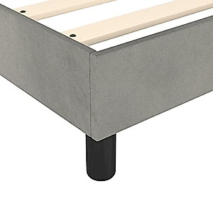 vidaXL Box Spring Bed with Mattress Home Bedroom Mattress Pad Single Bed Frame Base Foam Topper Furniture Light Gray 39.4"x79.9" Twin XL Velvet