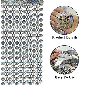 dmjuncong 3 Pcs Disco Party Decorations,6.6×3.3ft Silver Disco Ball Door Foil Curtain, Disco Photo Backdrop with Sequins,for Last Disco Bachelorette Party Decor