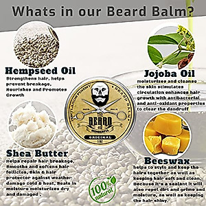 Beard Grooming Kit in Metal Tin - The Beard & The Wonderful 5 Piece Beard Grooming Kit for Men Includes Moustache Wax, Beard Oil, Beard Balm, Pocket-Sized Beard Comb & Beard Scissors | Original Scent