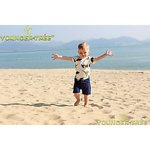 YOUNGER TREE Toddler Baby Boy Summer Clothes Dinosaur T-Shirt and Shorts Boy Outfits 12 Months to 4T（Blue,18-24 Months