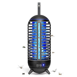 Kuesburt Bug Zapper, Indoor and Outdoor 2-in-1 Mosquito Zapper, Portable Rechargeable Waterproof Bug Zapper, Suitable for Yard, Home, Backyard, Garden, Camping Black