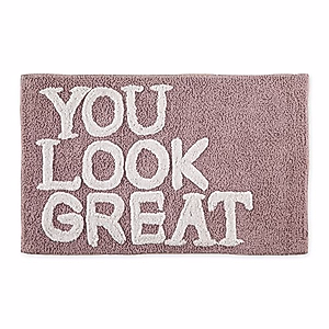 DII Tufted Shower/Bath Mat Soft Absorbent Bathroom Rug, Plush & Machine Washable, 20x31-Inches, Mauve, You Look Great