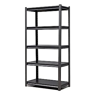 FRITHJILL 5 -Tier Adjustable Heavy Duty Metal Garage Shelving, Multipurpose Storage Shelf Unit Organizer, Black