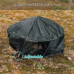 LMRSTOO Fire Pit 36inch for Outside Wood Burning Heavy Duty Fire Pits Firepit for Outdoor with Spark Screen & Waterproof Cover & Poker for Patio Fireplace Garden Picnic Backyard Camping Bonfire