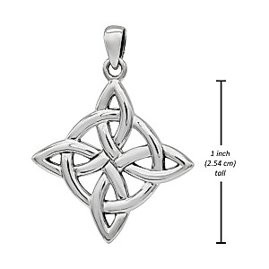 Moonlight Mysteries Sterling Silver Celtic Quaternary Witches Knot Pendant