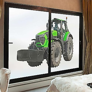 Green Grey Window Film Privacy Window Film Frosted Glass Film No Glue Static Cling Glass Film Window Sticker for Bathroom Bedroom Living Room Cars Giant Pickup Glass Films 27.6Wx47.2L-inch x2 Pcs