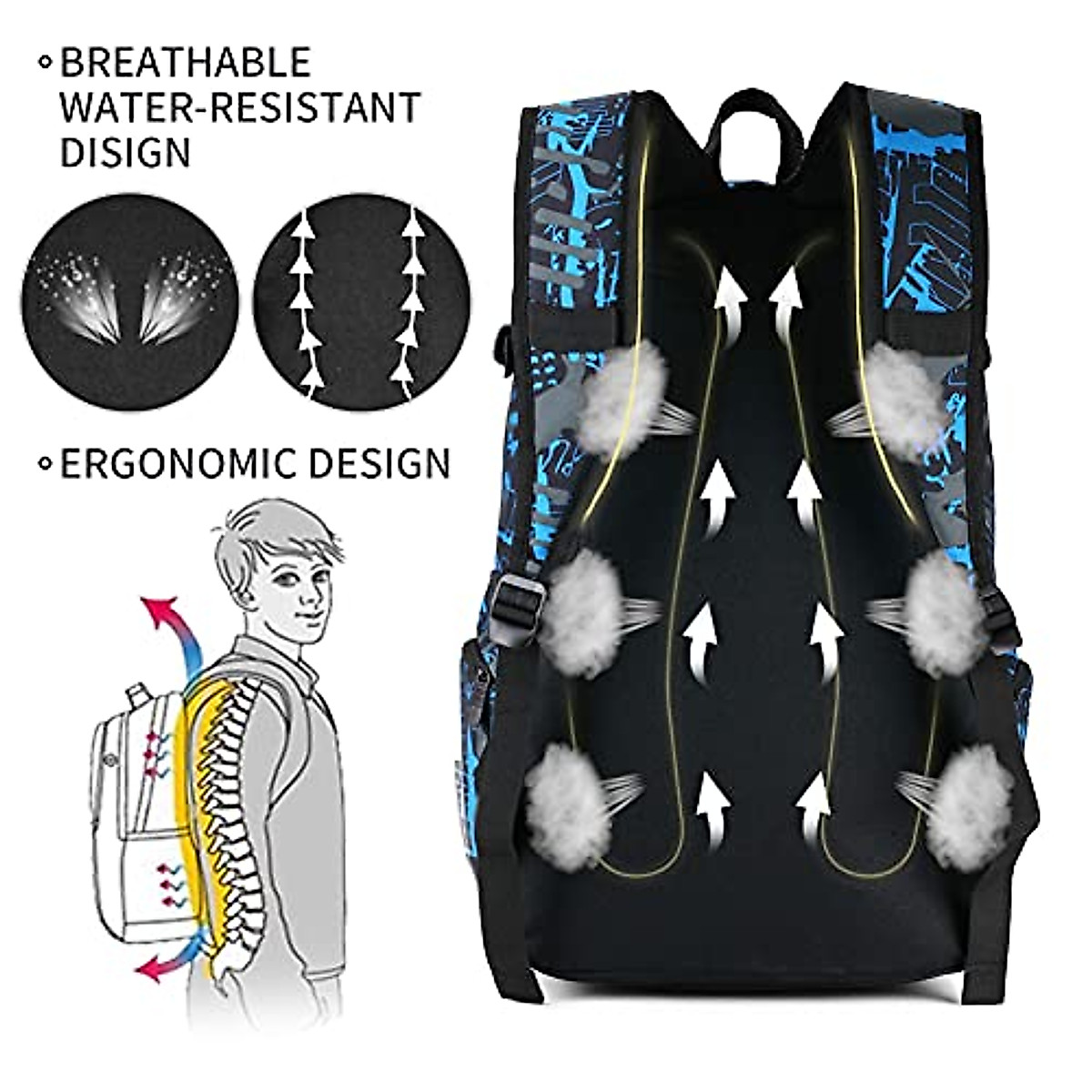 rickyh style School Backpack, Travel Bag for Men & Women, Lightweight College Back Pack with Laptop Compartmen…