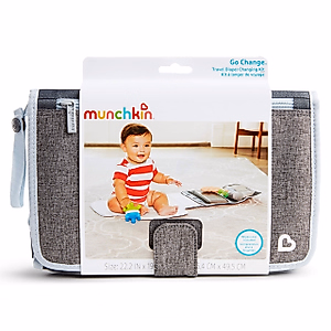 Munchkin® Go Change™ Portable Diaper Changing Kit with Changing Pad and Wipes Case, Grey