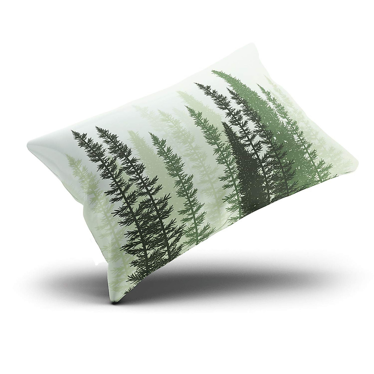 Healbrighting Pillow Cases Forest Green Summer Woods Evergreen Coniferous Trees Home Decorative Pillowcase Standard 20 x 26 Inch One Side Pattern Throw Pillow Covers