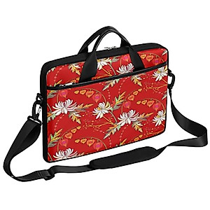 Ethnica Flower Laptop Computer Bag Waterproof Shoulder Messenger Bag 13-15 inch Durable Laptop Tote Bag with Shoulder Strap Handle Lightweight Crossbody Briefcase
