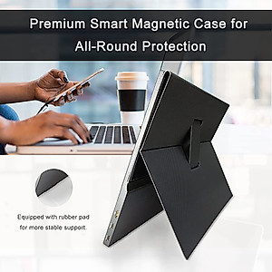 Portable Monitor 4K 15.6 Inch, 100% RGB Ultra HD 3840x2160 USB C HDMI External Second Monitor for Laptop, MacBook, PS5, PS4, Xbox, Switch, Built-in Speaker, with Cover Stand