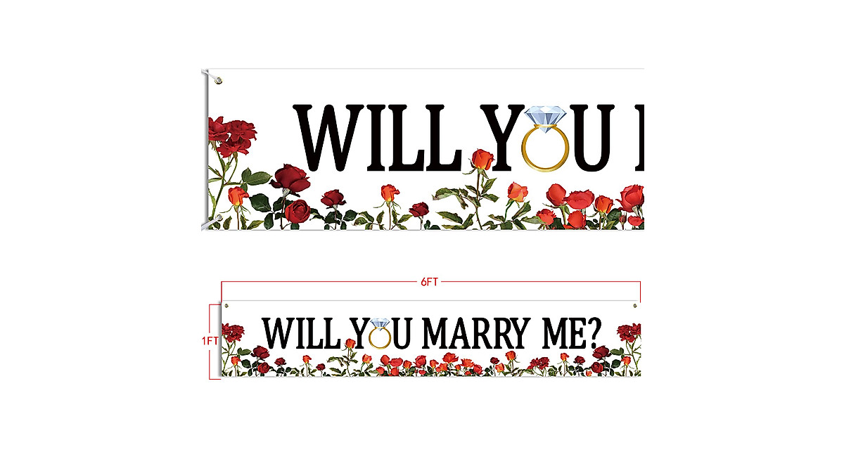 Engaging Marry Me Flower Banner for Proposals