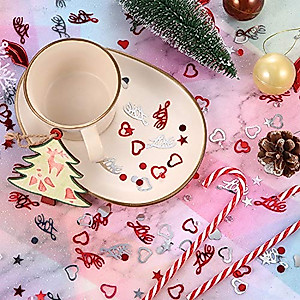 TecUnite 4000 Pieces Valentine Confetti for Valentine's Day Wedding Party Table Decoration with Heart, Love, Lip Print, Acrylic Diamond Shape Design Confetti, 3.5 Ounce