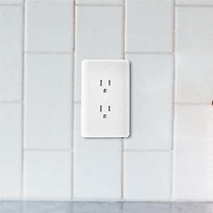 Taymac 2000W Masque 2000 1-Gang Decorator Style Wallplate, Paintable Duplex Outlet Cover, White (1-Pack)