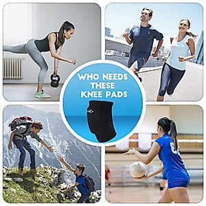 Volleyball Knee Pads with High Protective Low-Profile Soft Padding, Dance Riding Protection for Junior Youth Adult (XL)