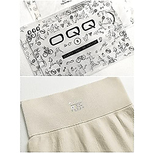 OQQ Women's 3 Piece Yoga Ribbed Seamless Workout High Waist Athletic Legging Shorts, Black Grey Candyblue, Large