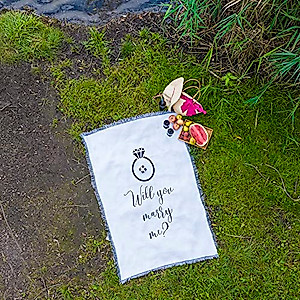 Will You Marry Me Woven Blanket Throw Soft Fleece - Proposal Decoration Tapestry Blanket - Engagement Photo Shoot Marry Me Blanket - 51x71 inches