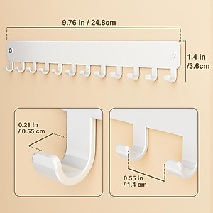 bussdis Drill-In Necklace Organizer: Sturdy Necklace Holder Wall Mounted with Hooks for Tangle-Free Jewelry Storage – Space-Saving Wall Necklace Hanger, White, 2 PCS