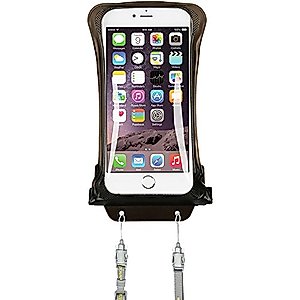 AquaVault 100% Waterproof Floating Smart Phone Case & Money Pouch - Fits All Phones - Made from Premium Heavy Duty PVC for Added Drop Protection - Includes Adjustable Neck Strap Black