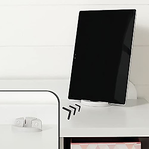 South Shore Make-up Dressing Table with 2 Doors and Storage Baskets, Pure White