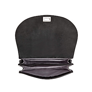 OLD TREND Genuine Leather Bay Clam Crossbody Bag (Black)