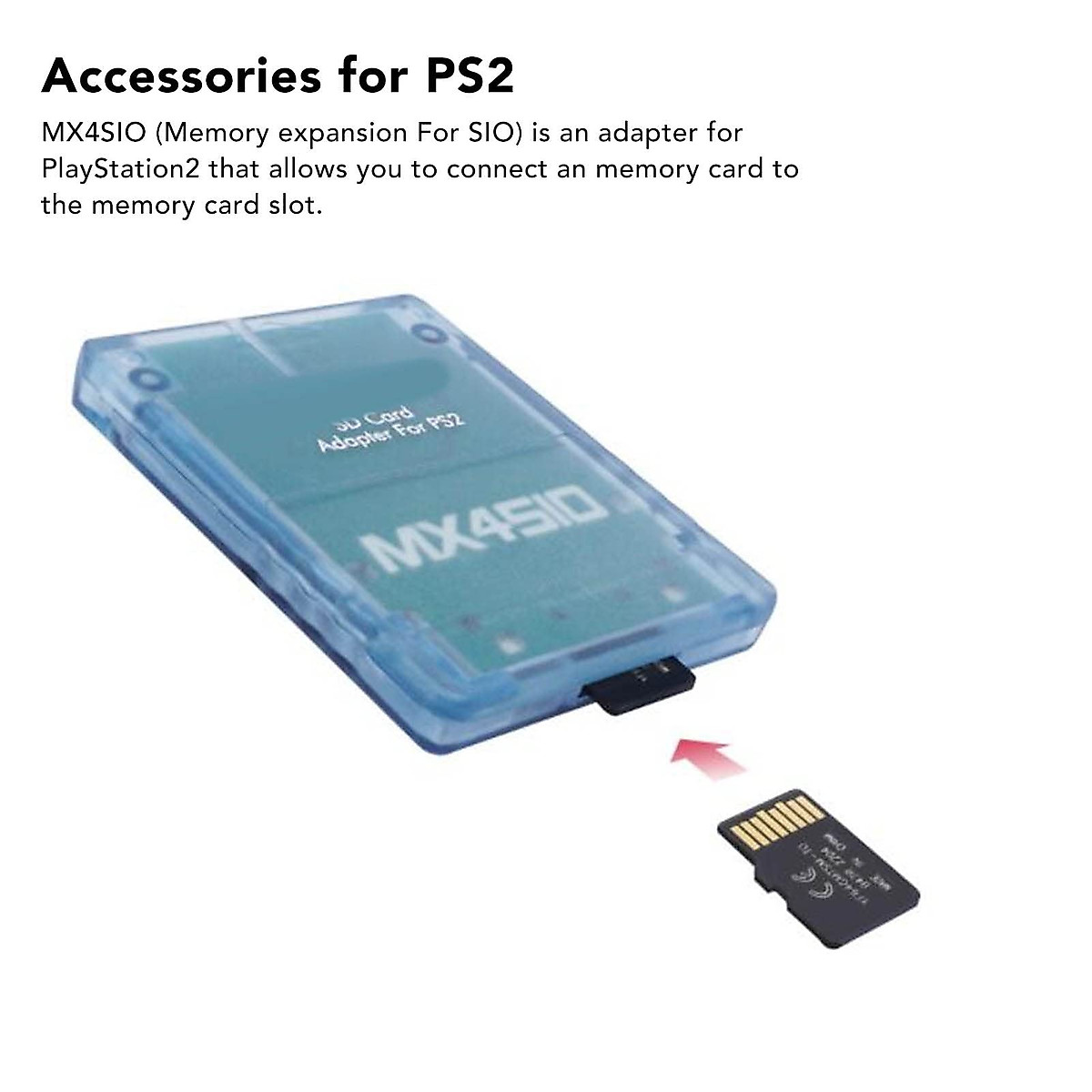 MX4SIO SIO2SD TF Reader Adapter for PS2, Not a Memory But a Adapter, Replacement Memory Reader Adapter for PS2(Blue)