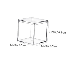 GLEAVI Clear Square Cube 60 Pcs Packing Box Candy Containers Party Candy Bag Party Gift Candy Cake Gift Container Candy Packaging Case Party Candy Storage Cases Seal Specimen Acrylic