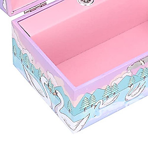 Pinsofy Musical Jewelry Box, Portable Music Storage Box for Organizing Small Daily Items for Kids Girl for Children for Birthday Gift(F Music Box)