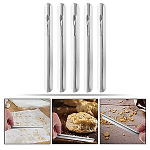 Mobestech 5pcs Crumb Sweepers Stainless Steel Table Crumbers Bread Crumber Cleaner Cabinet Scraper Crumb for Tablecloth in Restaurants and Home Waiters Waitress Silver