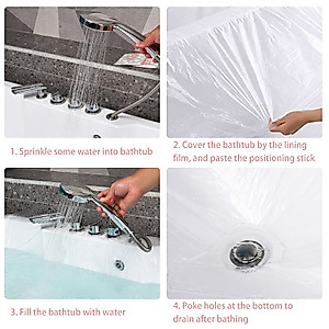 Fancystyle 10 Pack Disposable Bathtub Cover Liner for Salon Household and Hotel Individually Wrapped 102 x47 Inch