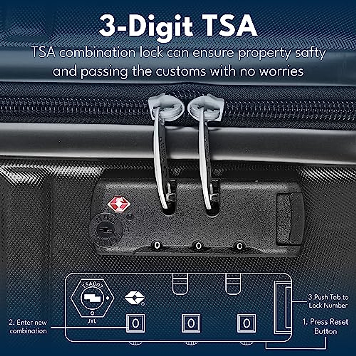 SAS Travel Noon East Luggage Sets, Set of 3 pieces of Suitcases With Wheels, Traveling Essentials, Spinner Wheels, Lock, Hard Case, With Carry On Luggage and Large Suitcase Included, Travel Must Haves