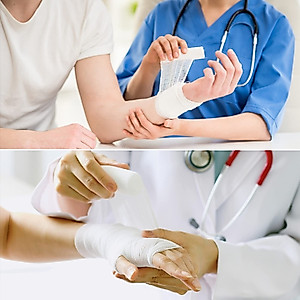 Baluue 4 Rolls Elastic Band Gauze Pads Non Woven Gauze Stretchy Gauze wrap self Adherent wrap cohesive Tape Gauze Adhesive Tape Medical Cloth roll Nylon Protection