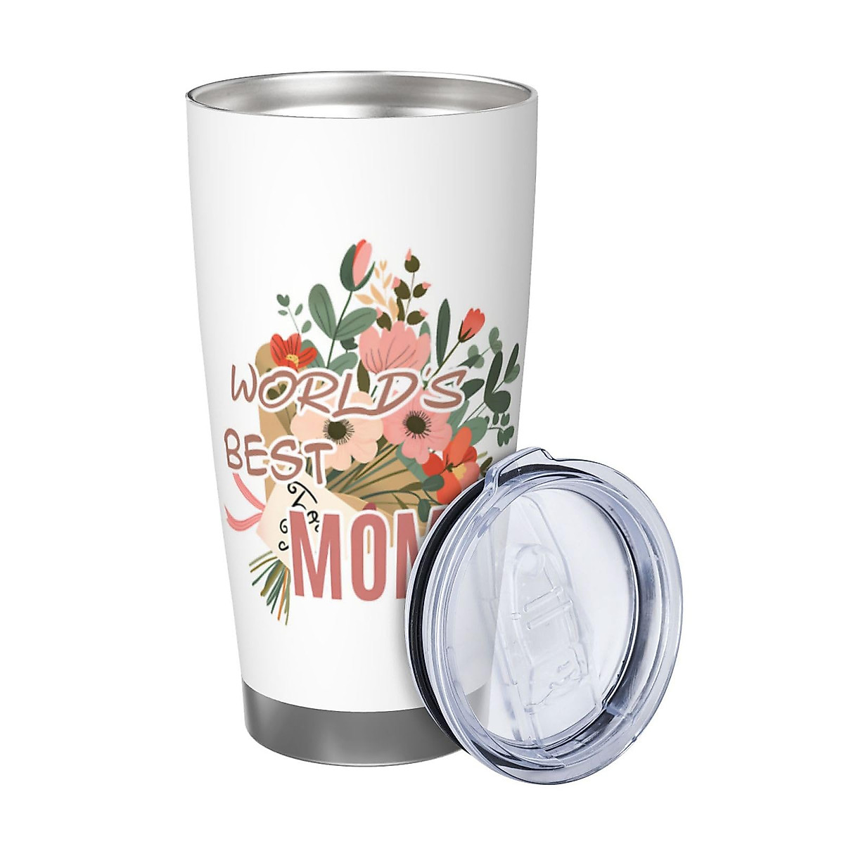 KOPOEELK Mom Tumbler, Mom Birthday Gifts From Daughter Son, 20oz Insulated Stainless Steel Tumbler with Lid, Flower Mug for Mothers Day Gifts