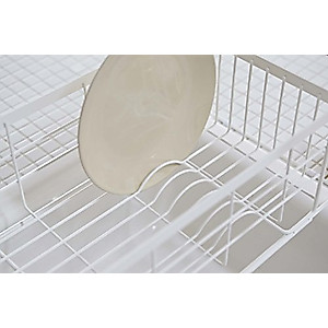 YAMAZAKI home 3108 Sink Dish Drainer Rack-Expandable Kitchen Drying Organizer Holder, One Size, White