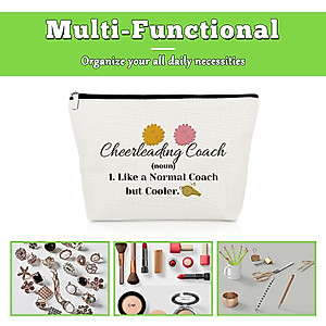 Gevody Cheer Coach Gift Cheerleading Coach Gifts Makeup Bag Cheer Mom Cosmetic Bag Thank You Appreciation Present for Cheerleader Team Mom Retirement Birthday Graduation Present Travel Cosmetic Pouch