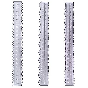 JHGCVX 3 Pieces 8.4 Inches Metal Irregular Edges Ruler Deckle Edges Ruler Measuring Embossing Cutting Dies Paper Tearing Ruler for Card Making Scrapbooking Craft Decor School Office DIY Tools