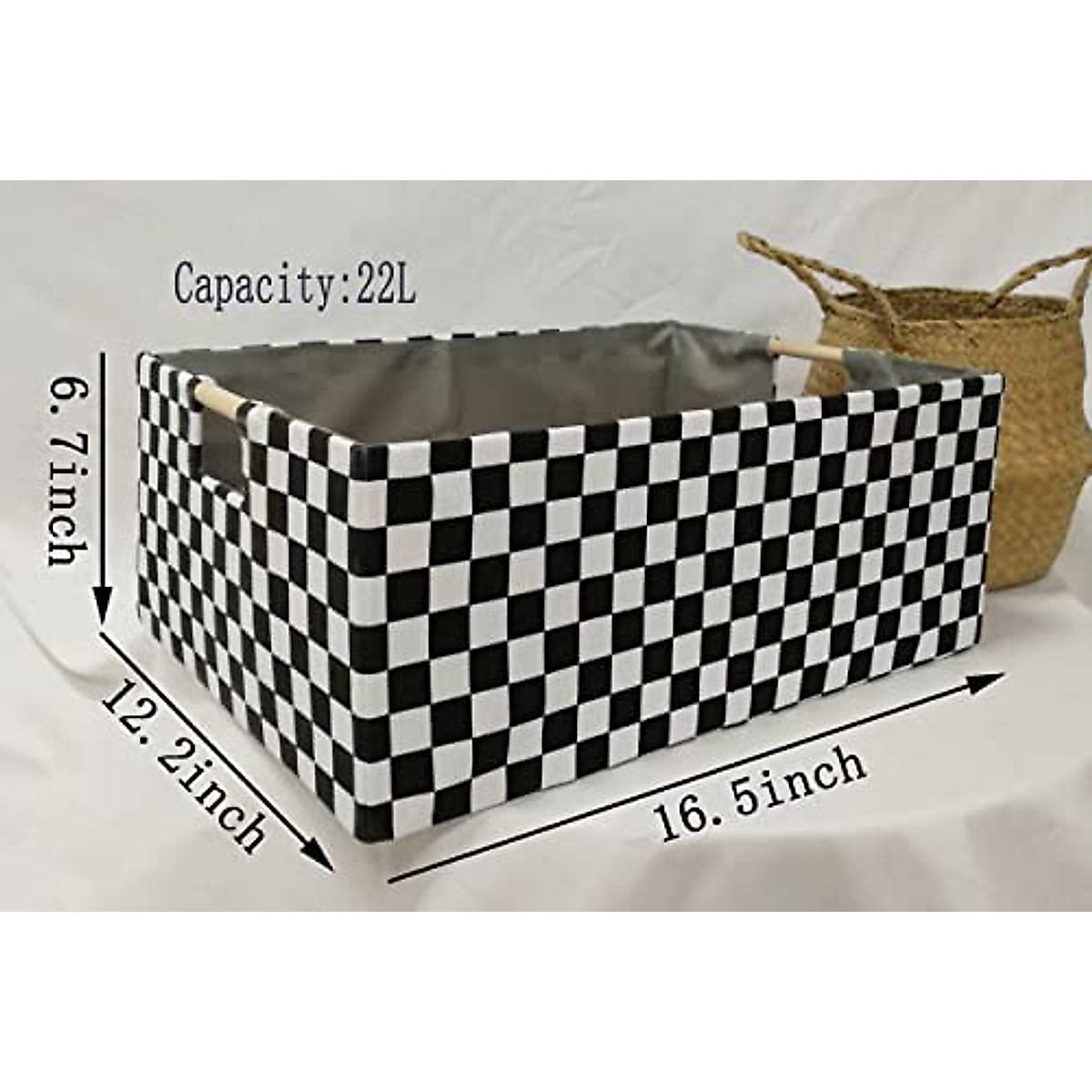 FUULOXE Storage Bin for Shelves Rectangle Closet Baskets Foldable Box with Handles, Gray Storage Bins, Storage Boxes for Home Office Car Dormroom