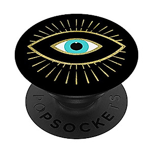 Yellow Evil Eye Black PopSockets Swappable PopGrip