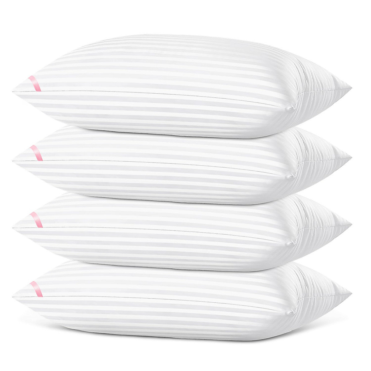 EIUE Bed Pillows for Sleeping 4 Pack Queen Size，Pillows for Side and Back Sleepers,Super Soft Down Alternative Microfiber Filled Pillows,20 x 30 Inches