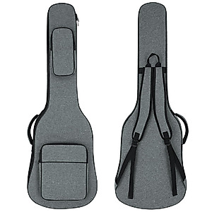 MUZNOTE Electric Guitar Bag Padded Electric Guitar Gig Bag 11.5mm Padding Soft Guitar Case with Neck Strap, Back Hanger Loop, Grey