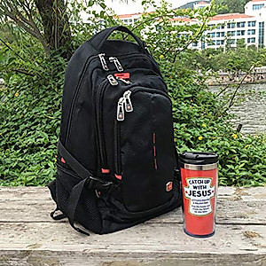 NVJUI JUFOPL Catch Up With Jesus Travel Coffee Mug for Men Women, With Flip Lid, Stainless Steel, Vacuum Insulated, Water Bottle Cup 15 oz