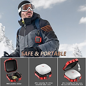 【with Anti-Drop Lock】 Carbon Fiber Beats Fit Pro Case Cover 2021,Shock-Absorbing Beats Fit Pro 2 protector with Accessories Keychain/Zipper Storage Bag/Cleaner Brush/Portable Wrist Strap - Red